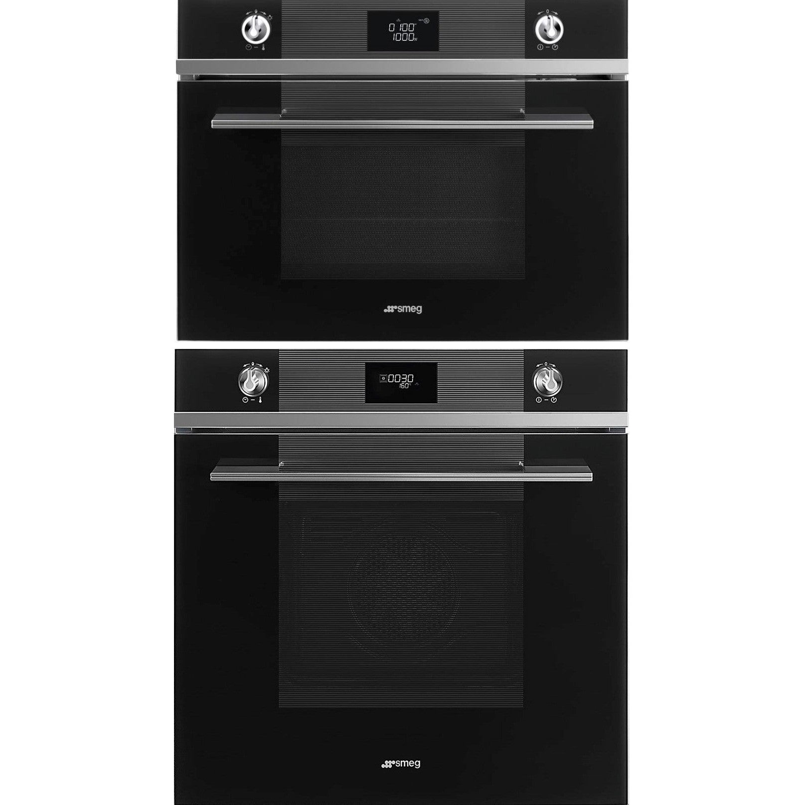 Smeg Black Linea 60cm Oven and Microwave Bundle - Factory Seconds Disc ...