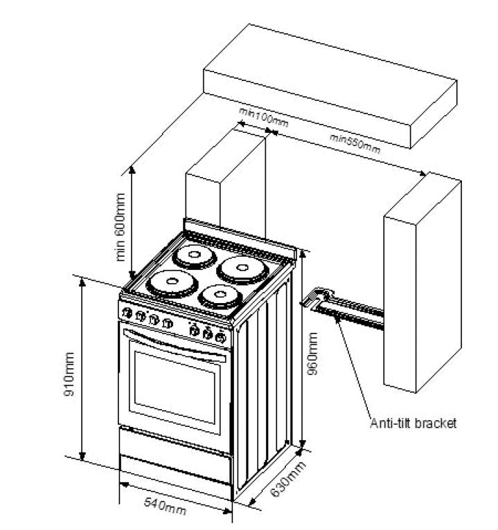 Euromaid 54cm White Freestanding Electric Oven Solid Plate Cooktop EFF ...