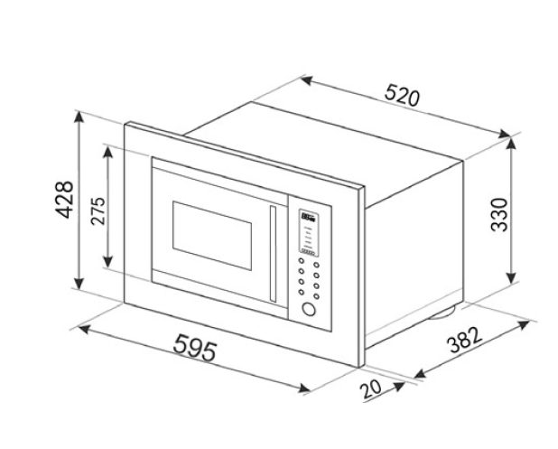 Smeg Classic 31L Microwave with Trim Kit Stainless Steel SMO31XT - Fac ...